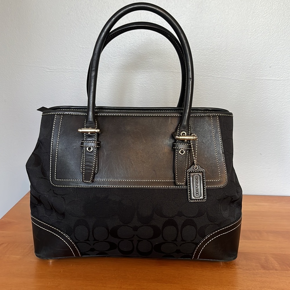 Coach Black Original Coach Bag With Black Leather Str… - Gem